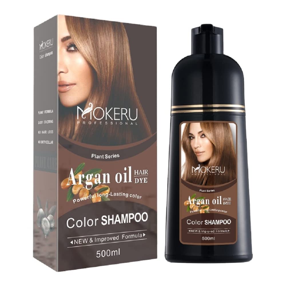 Mokeru Professional Argan Oil Hair Dye Color Shampoo (500ML) – mohsenistore