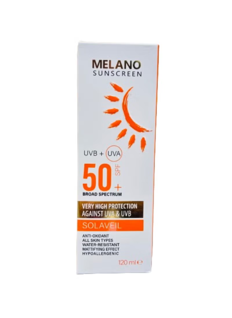 Melano Sunscreen UVB+UVA SPF50+ SOLAVEIL (120ML) – mohsenistore